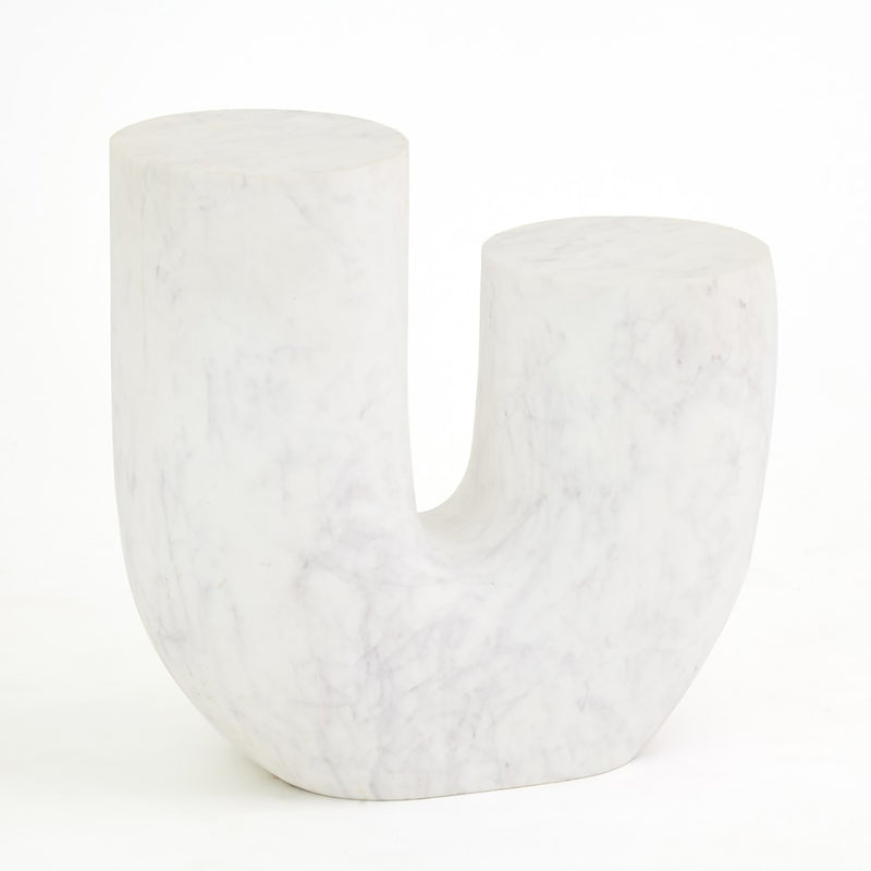 Global Views Marble Tube Accent Table – Paynes Gray