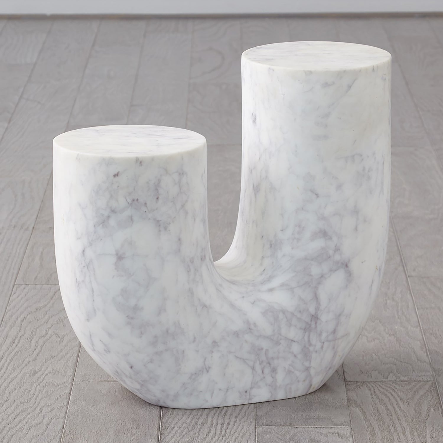 Global Views Marble Tube Accent Table – Paynes Gray