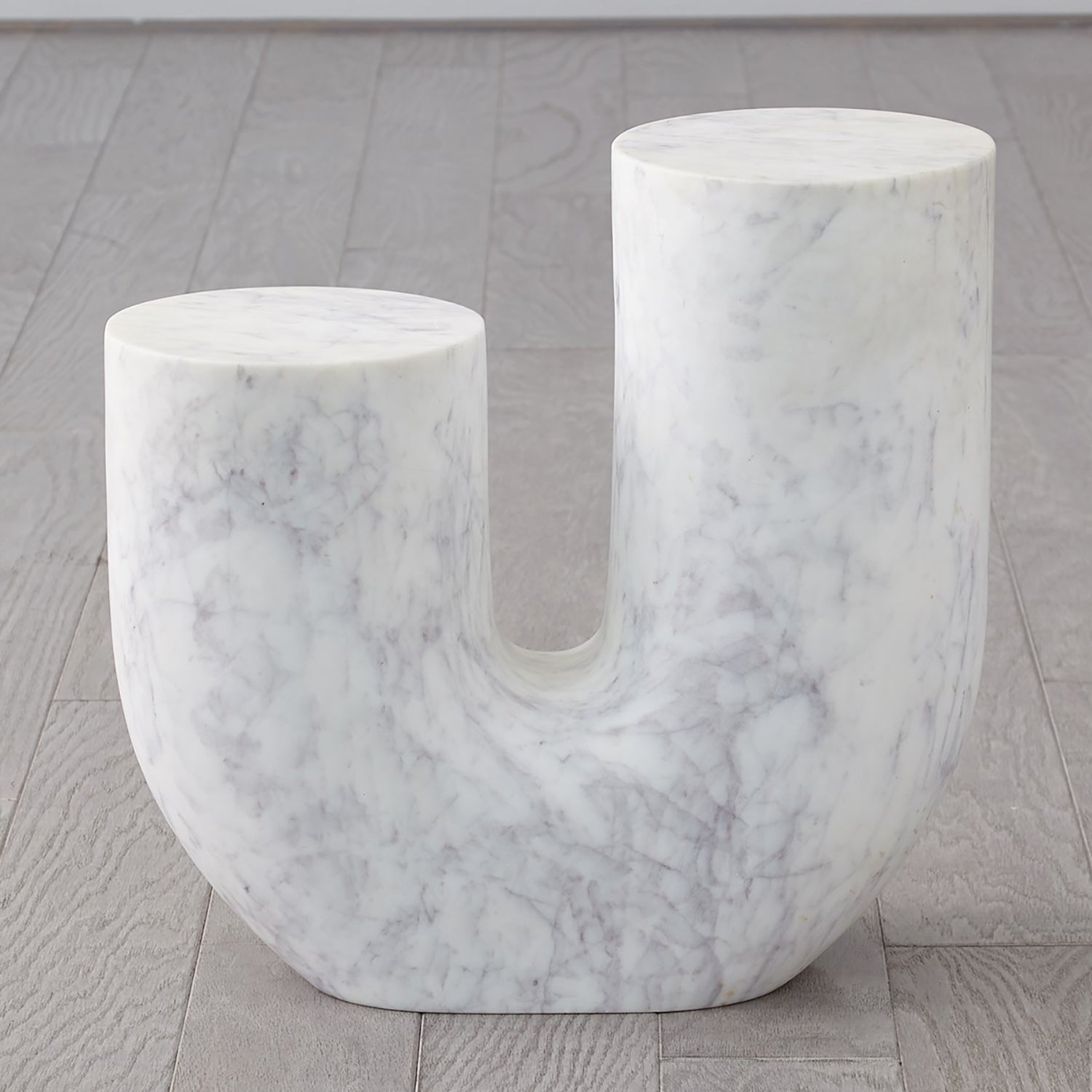 Global Views Marble Tube Accent Table – Paynes Gray