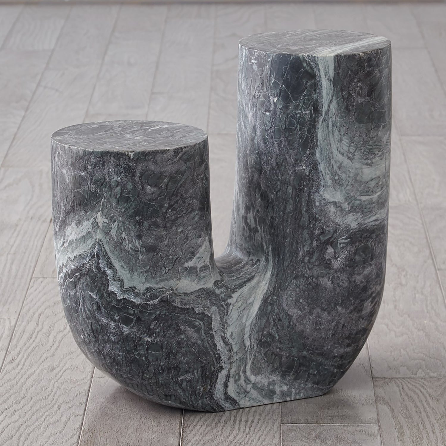 Global Views Marble Tube Accent Table – Paynes Gray