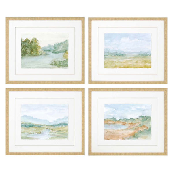 Harper Watercolour Framed Art Set of 4 – Paynes Gray