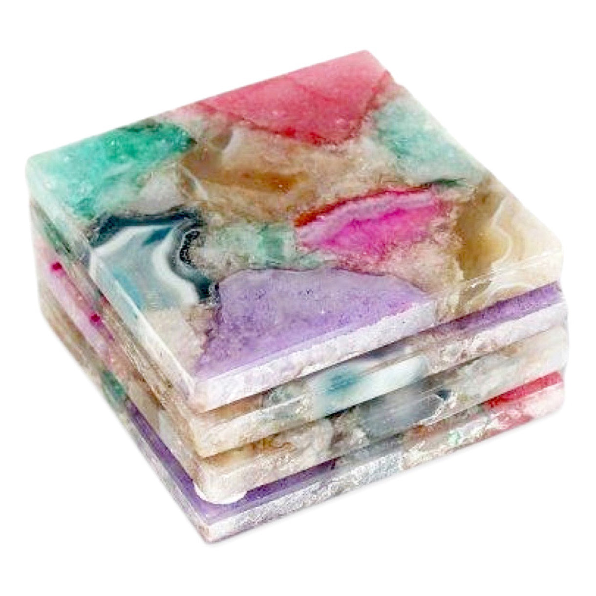 Desmond Mixed Agate Coaster Set of 4 – Paynes Gray
