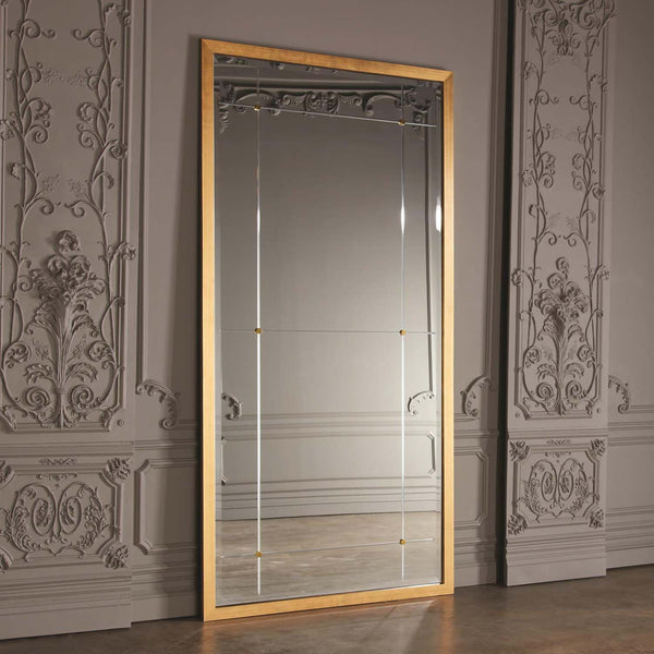 Global Views Beaumont Floor Mirror – Paynes Gray