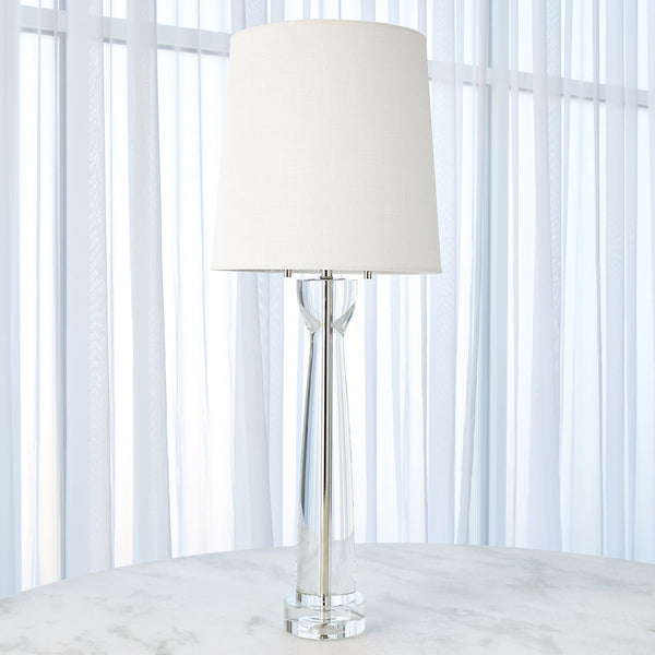 Global Views Modern Crystal Column Table Lamp – Paynes Gray