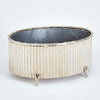 Global Views Corrugated Bamboo Cachepot – Paynes Gray