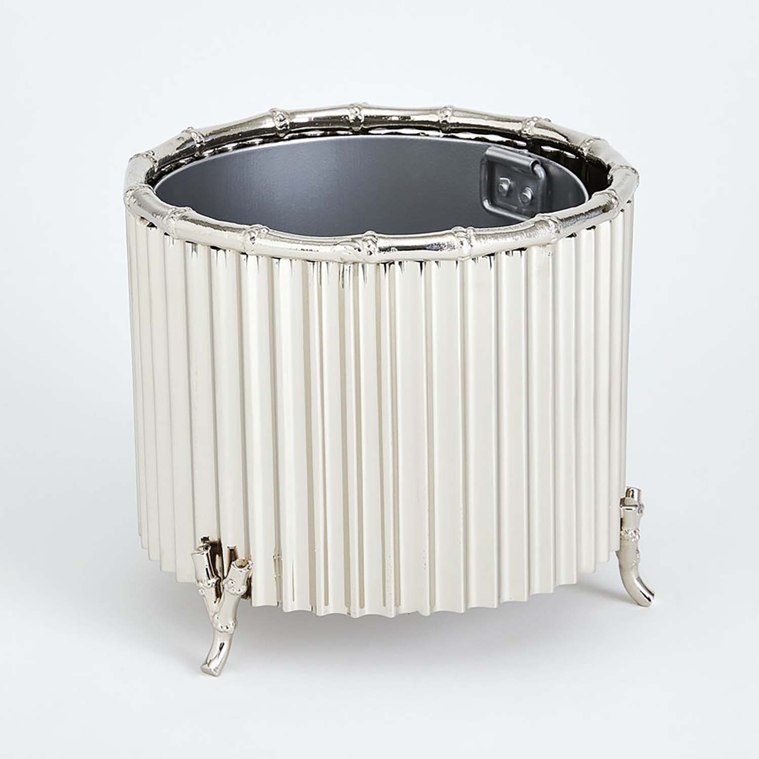 Global Views Corrugated Bamboo Cachepot – Paynes Gray