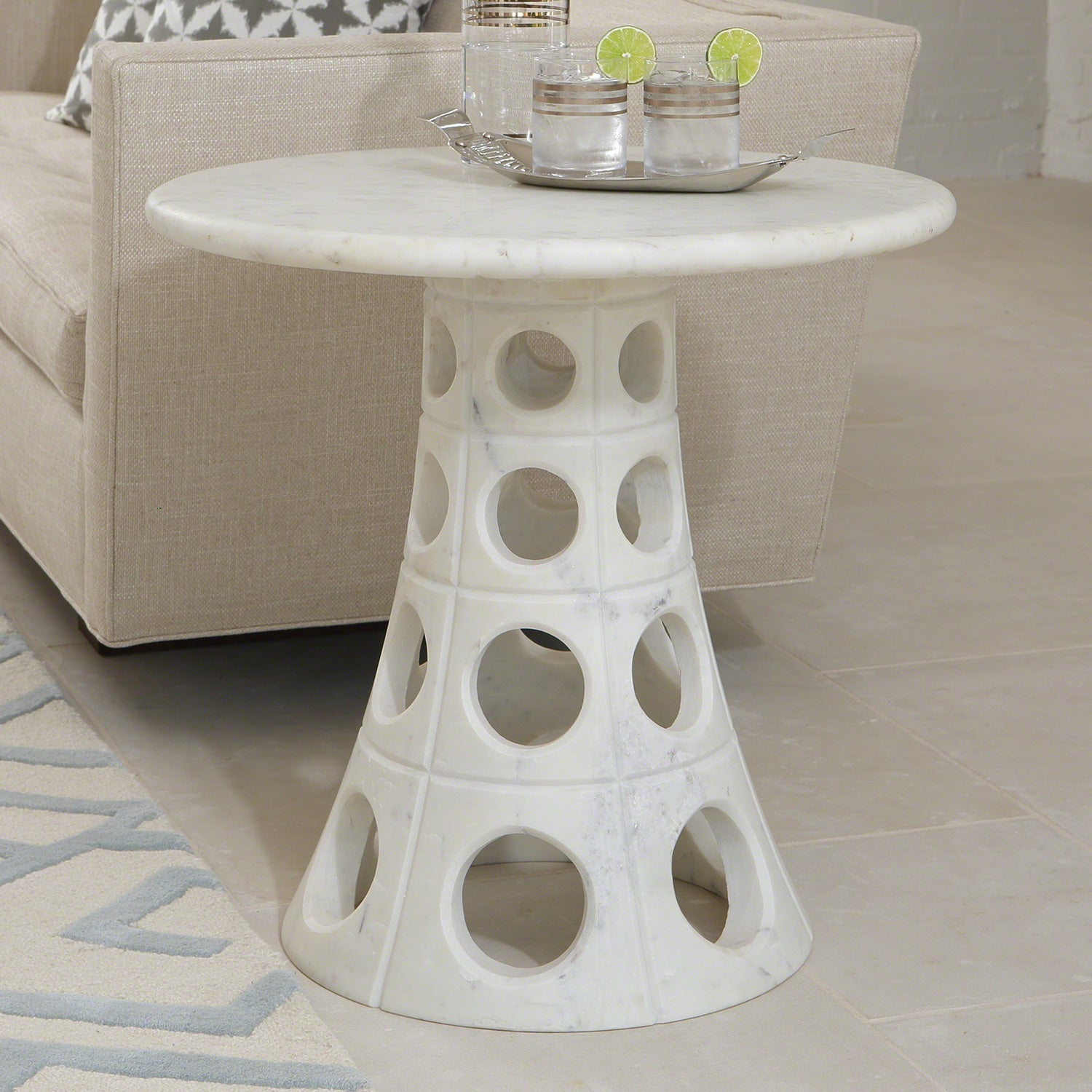 Global Views Taper Circle Side Table – Paynes Gray