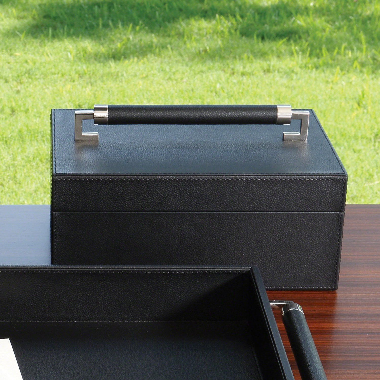 Global Views Wrapped Handle Box – Paynes Gray