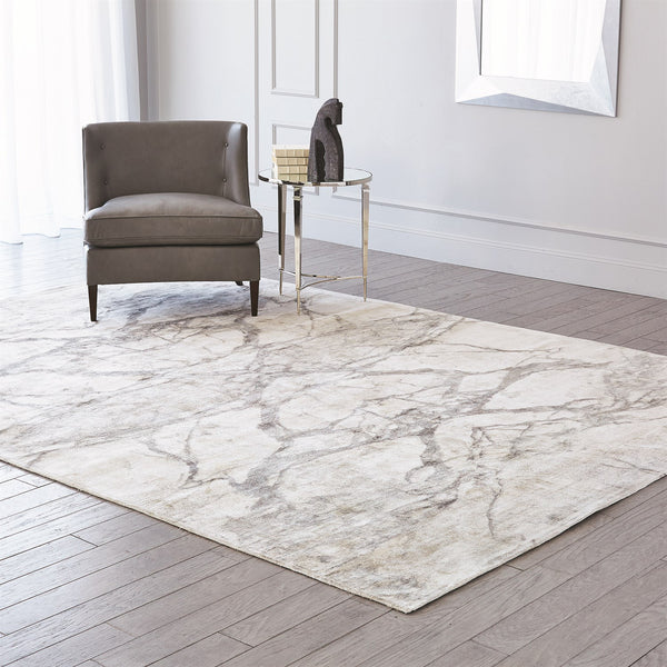 Global Views Mirror Match Marble Rug – Paynes Gray
