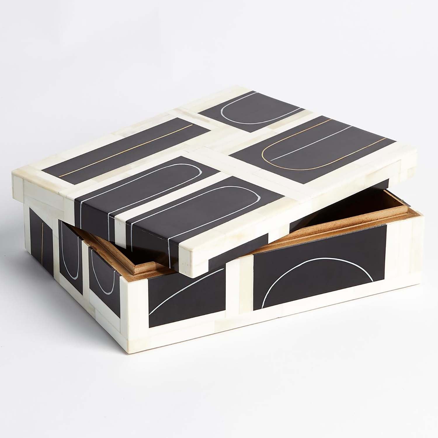 Global Views Brass Loop Box – Paynes Gray