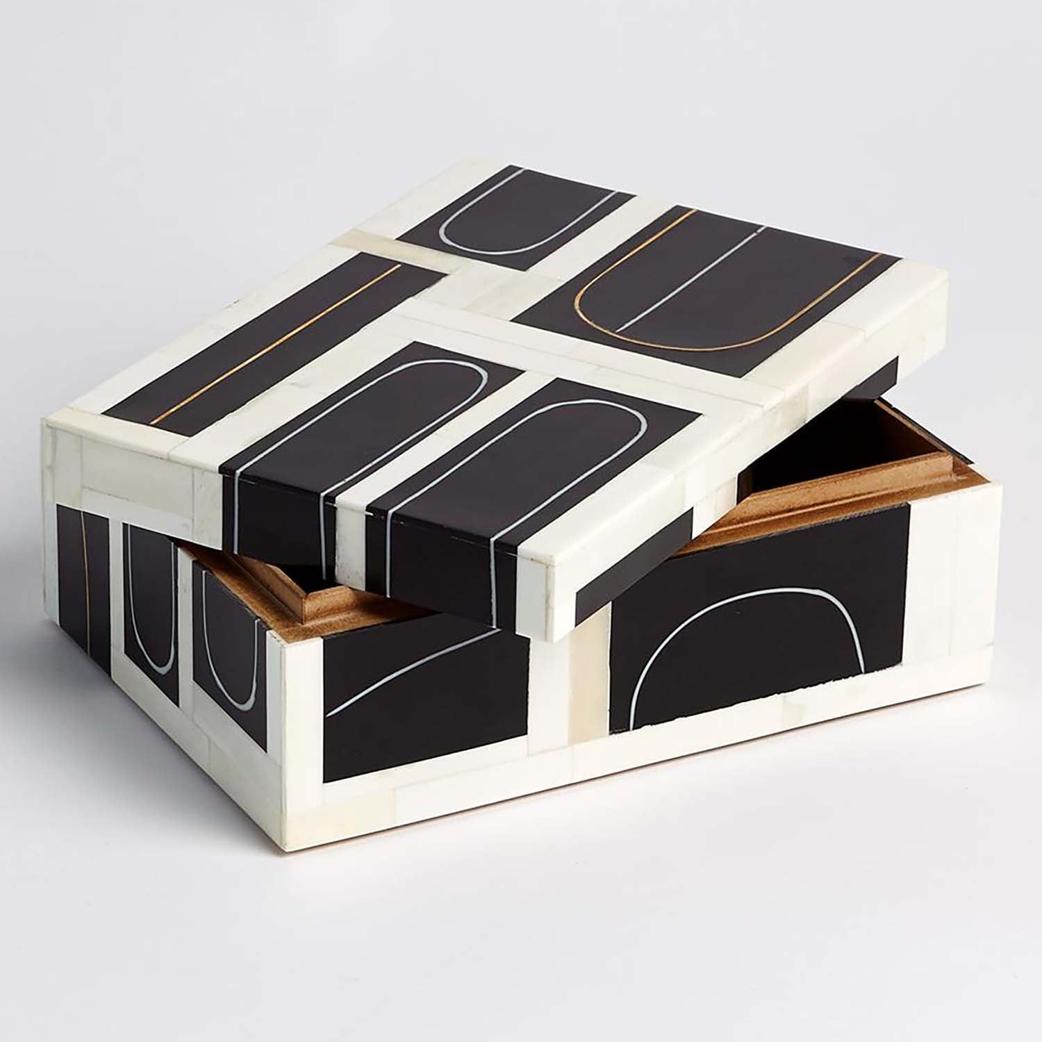 Global Views Brass Loop Box – Paynes Gray
