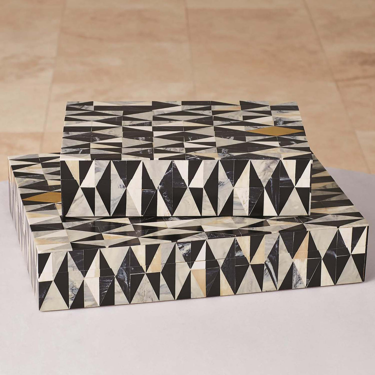 Global Views Brass Diamond Box