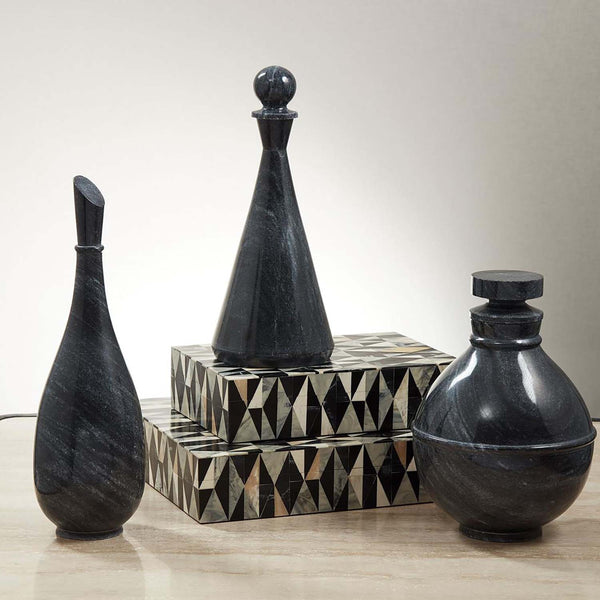 Global Views Brass Diamond Box – Paynes Gray