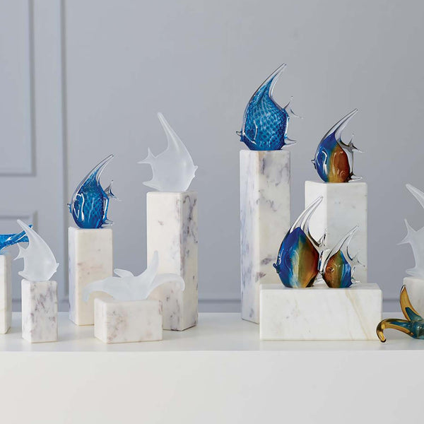 Global Views Marble Mini Large Pedestal – Paynes Gray