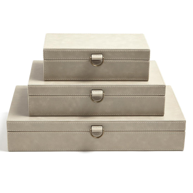 Global Views Marble Leather D Ring Box – Paynes Gray
