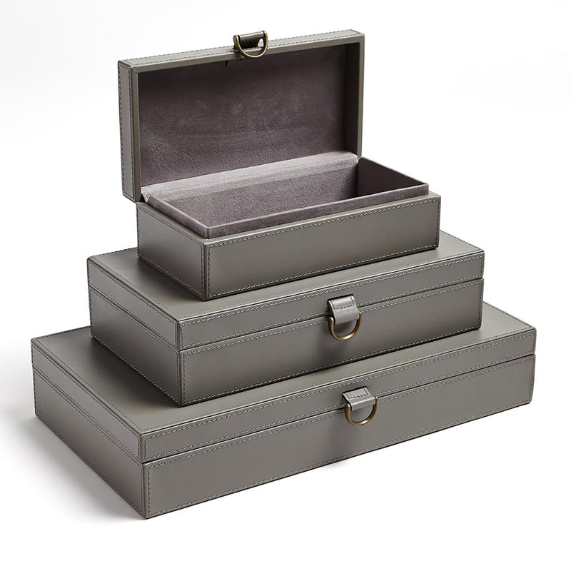 Global Views Marble Leather D Ring Box – Paynes Gray