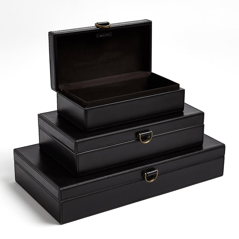 Global Views Marble Leather D Ring Box – Paynes Gray