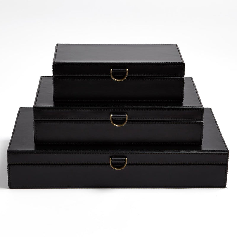 Global Views Marble Leather D Ring Box – Paynes Gray