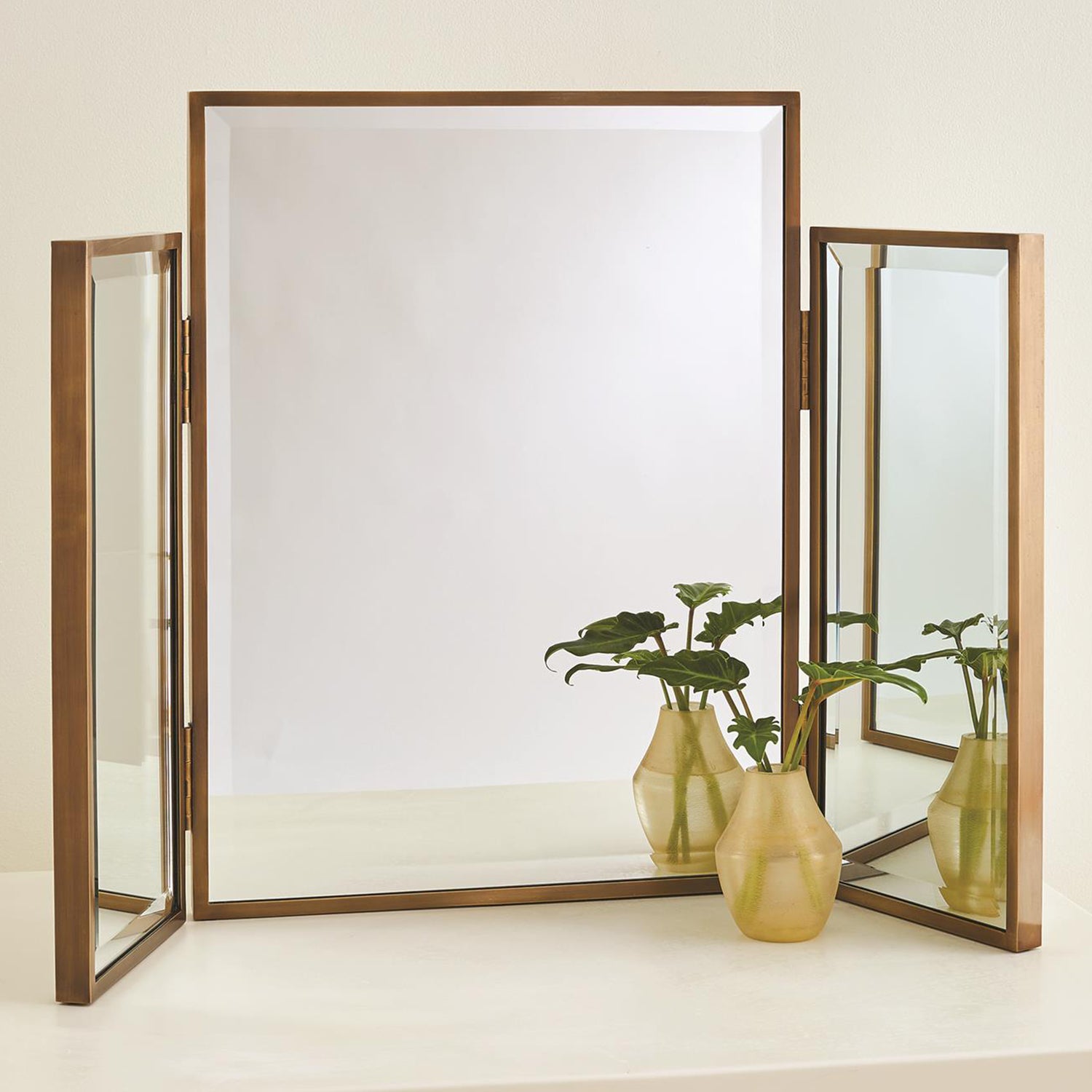 Global Views Tri-fold Vanity Mirror – Paynes Gray