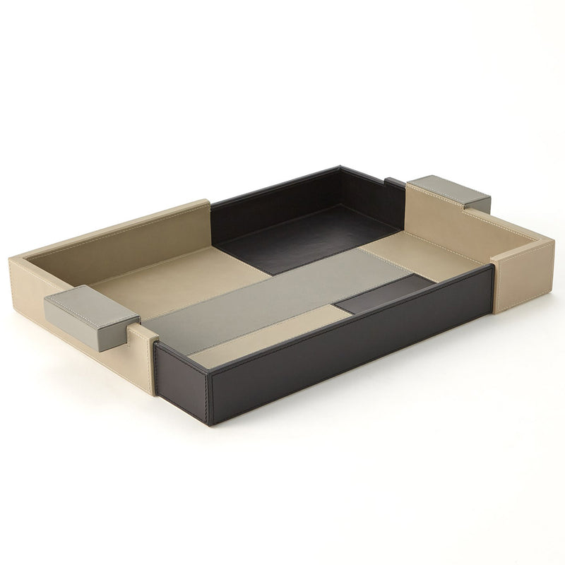 Global Views Piet Tri-color Tray – Paynes Gray