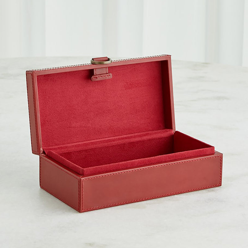 Global Views Marble Leather D Ring Box – Paynes Gray