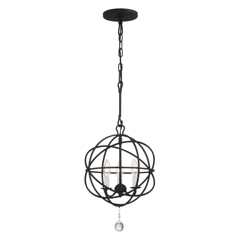 Crystorama Solaris 3-Light Mini Chandelier – Paynes Gray