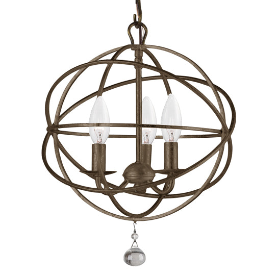 Crystorama Solaris 3-Light Mini Chandelier – Paynes Gray
