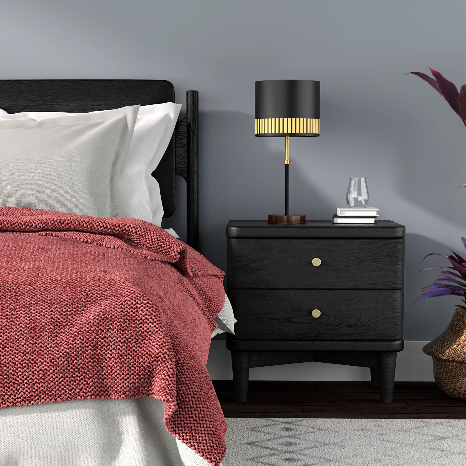 Union Home Daniel Nightstand Set of 2 – Paynes Gray