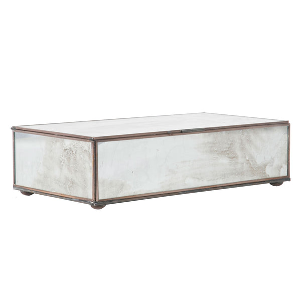 Worlds Away Antique Mirror Box – Paynes Gray