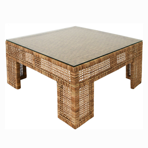 Worlds Away Charlie Rattan Coffee Table – Paynes Gray