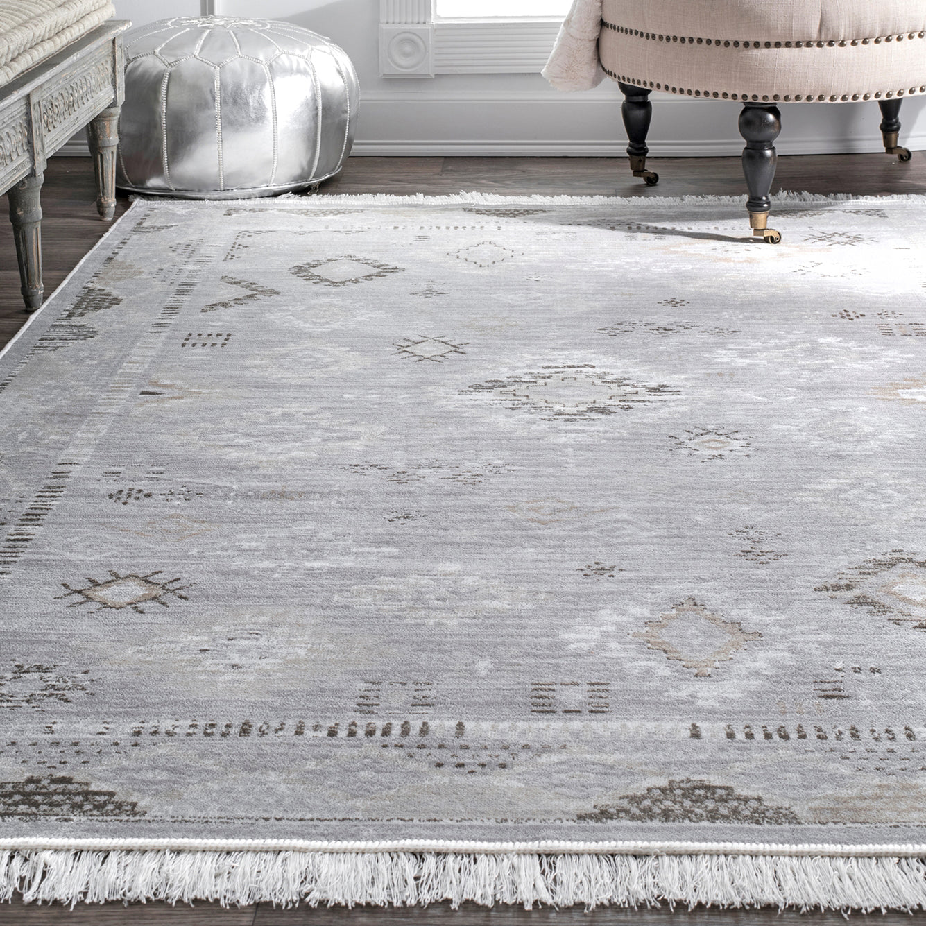 Ursulines Machine Made Rug – Paynes Gray