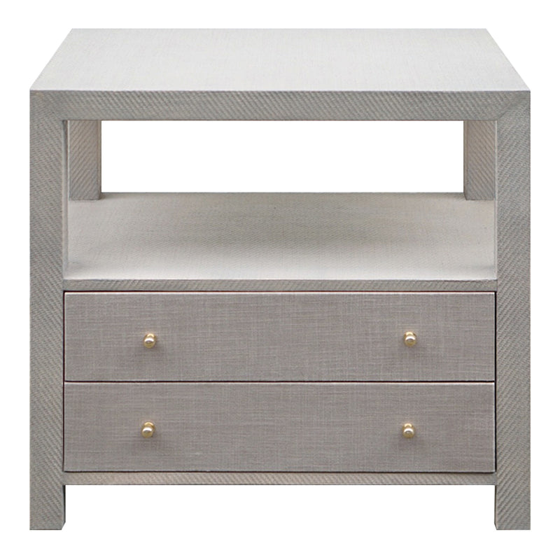 Worlds Away Hattie Grasscloth Side Table – Paynes Gray
