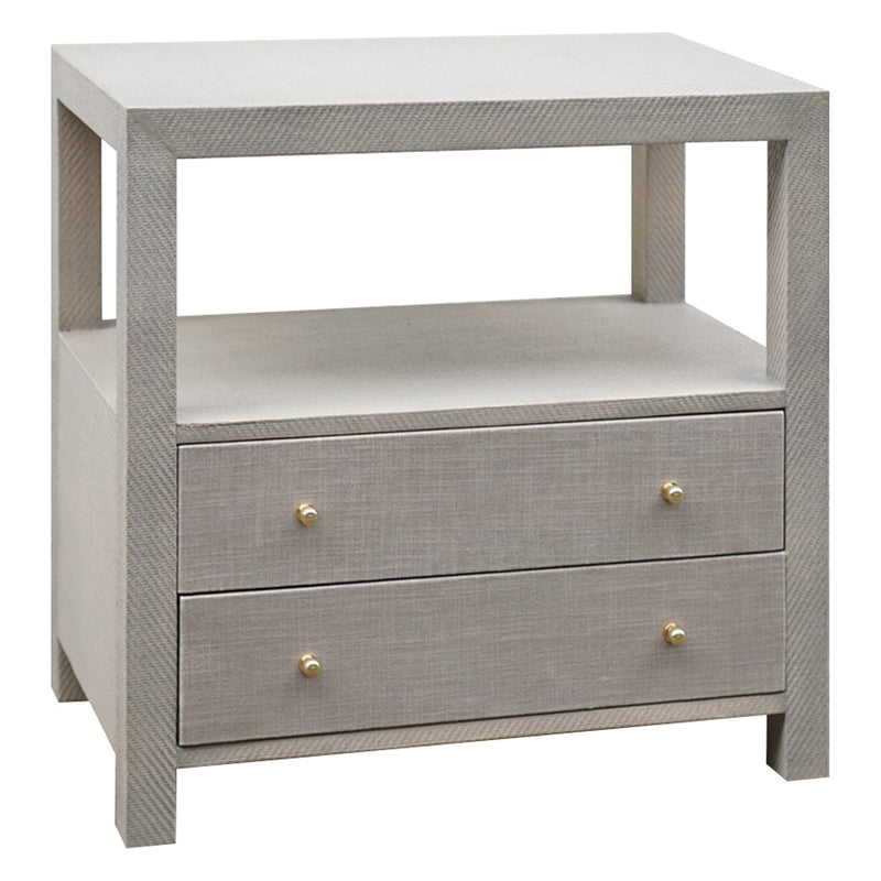 Worlds Away Hattie Grasscloth Side Table – Paynes Gray
