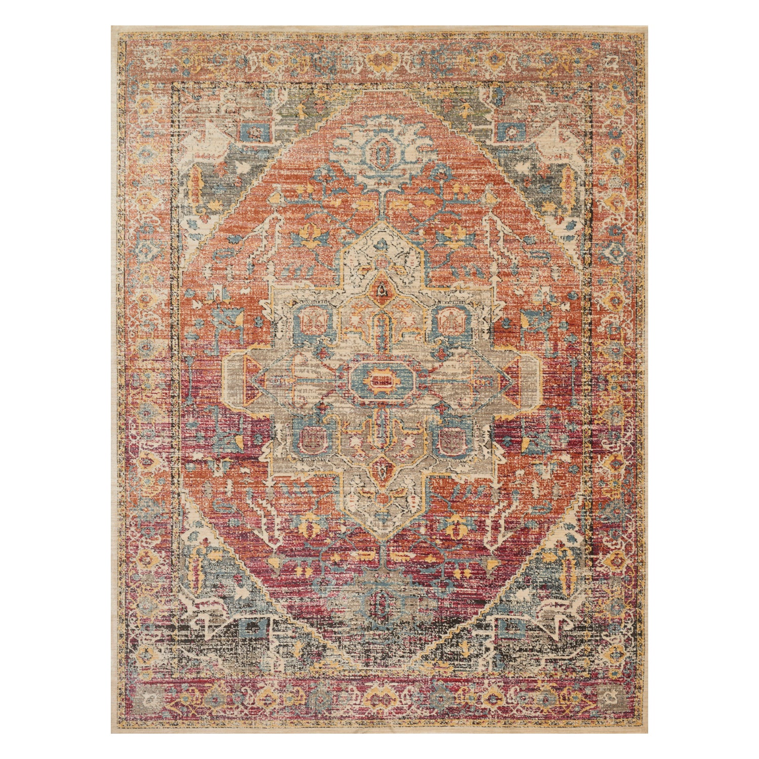 Loloi Javari Medallion Power Loomed Rug – Paynes Gray