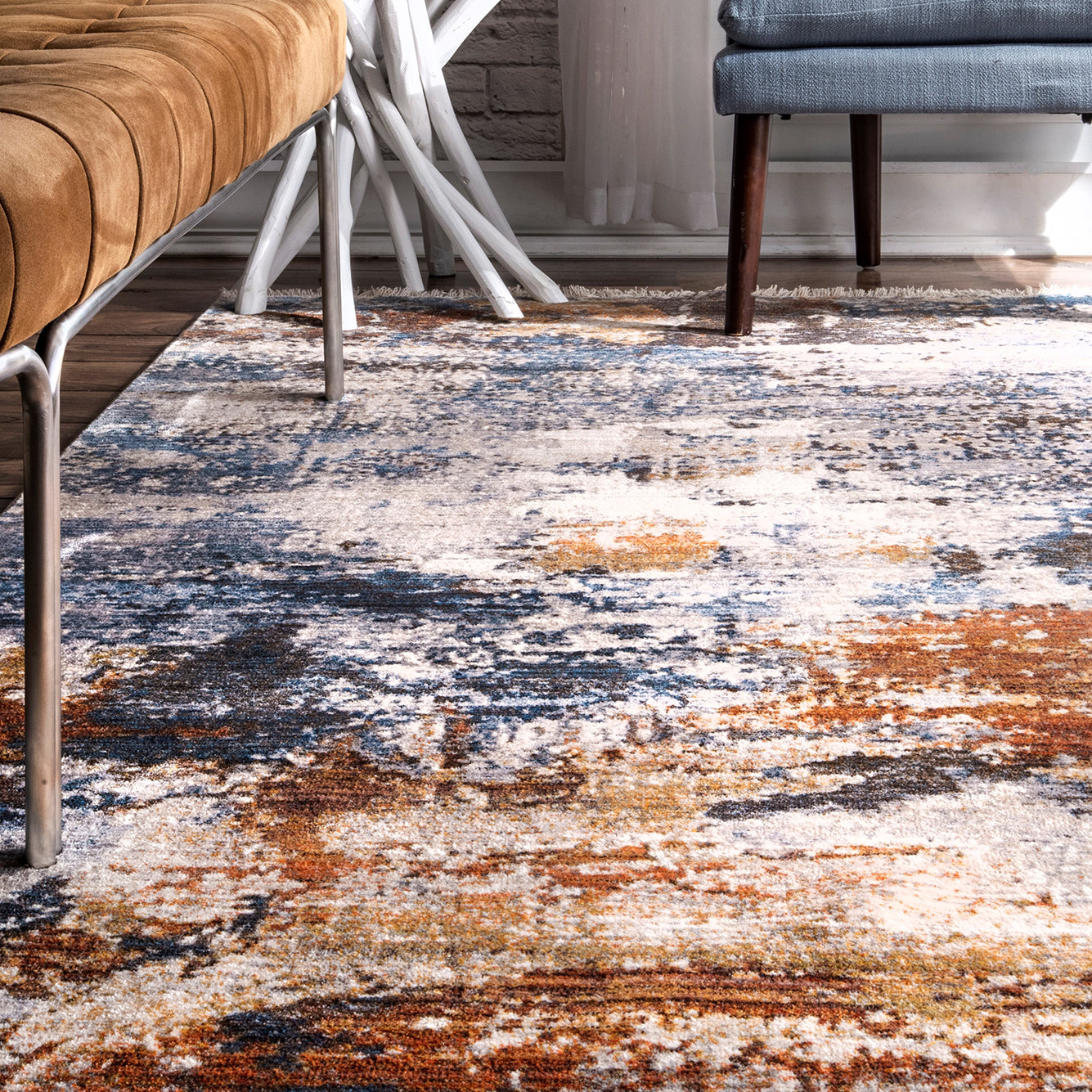 Melstone Machine Made Rug – Paynes Gray