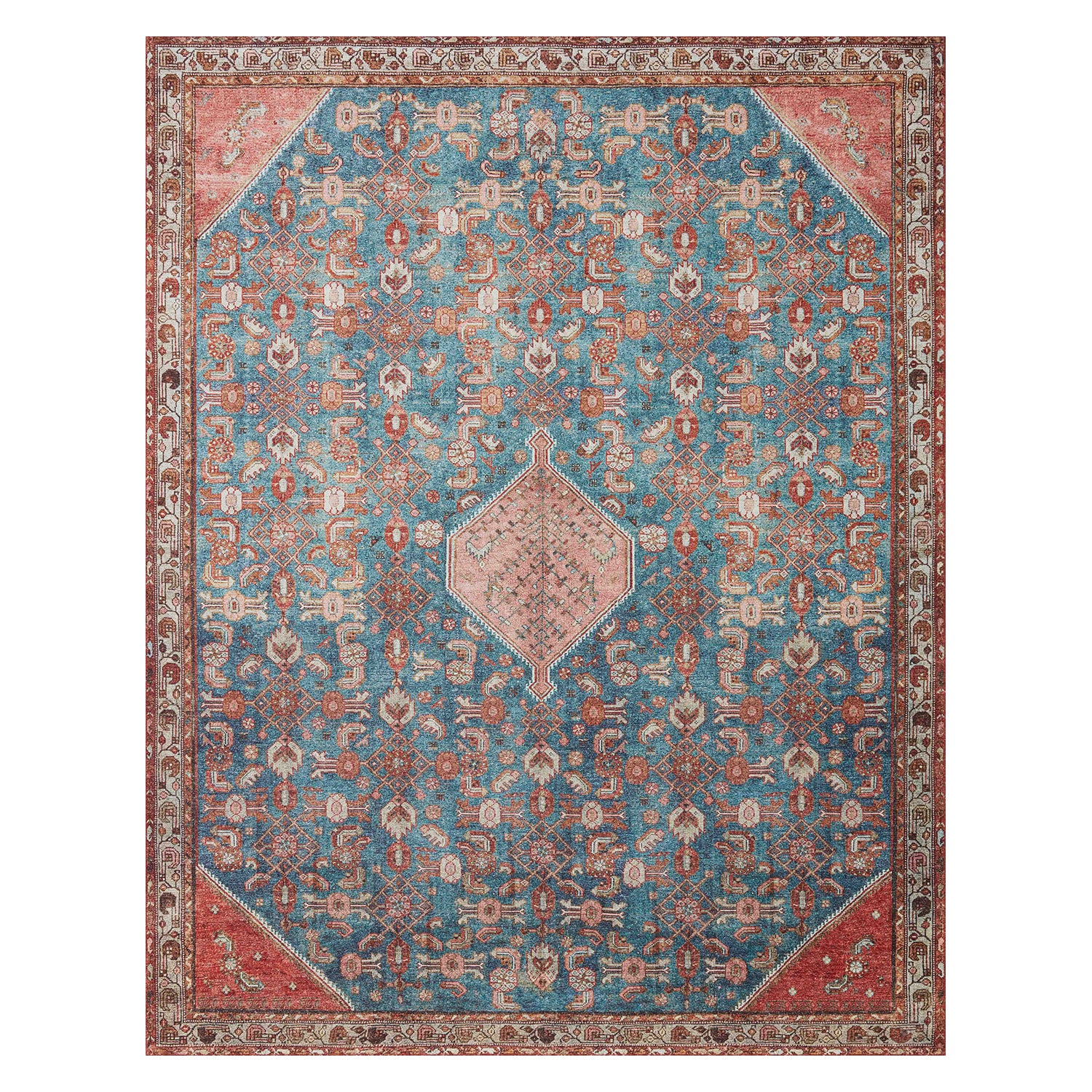 Loloi Layla Marine/Clay Power Loomed Rug – Paynes Gray