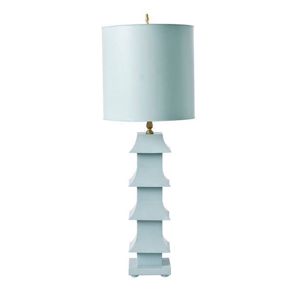 Worlds Away Tole Pagoda Table Lamp – Paynes Gray