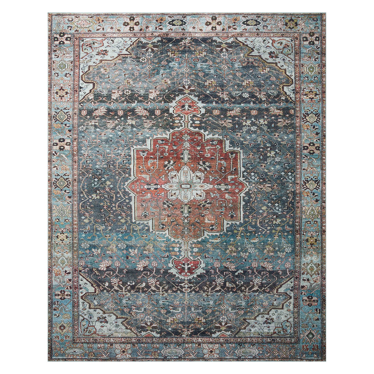 Loloi Margot CloudPile Ocean/Brick Power Loomed Rug – Paynes Gray