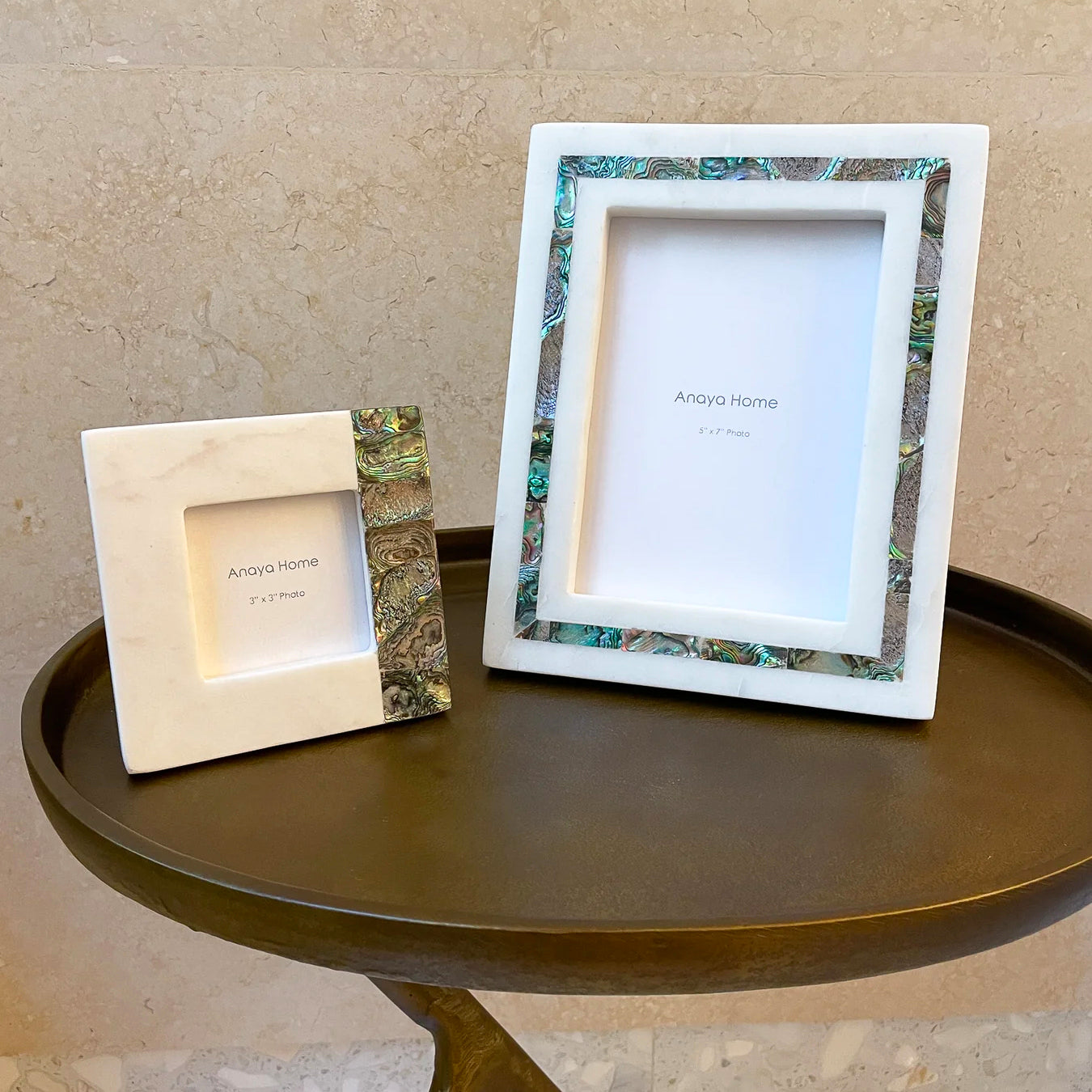 Anaya Mother of Pearl Marble Picture Frame – Paynes Gray