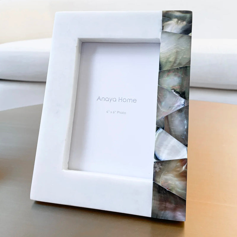 Anaya Mother of Pearl Marble Picture Frame – Paynes Gray
