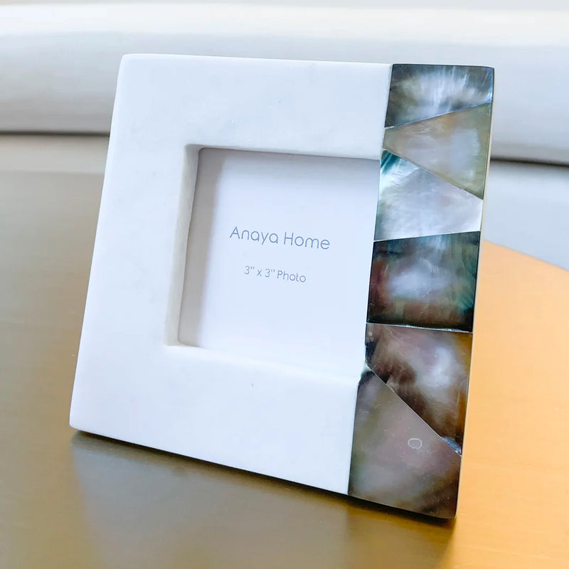 Anaya Mother of Pearl Marble Picture Frame – Paynes Gray