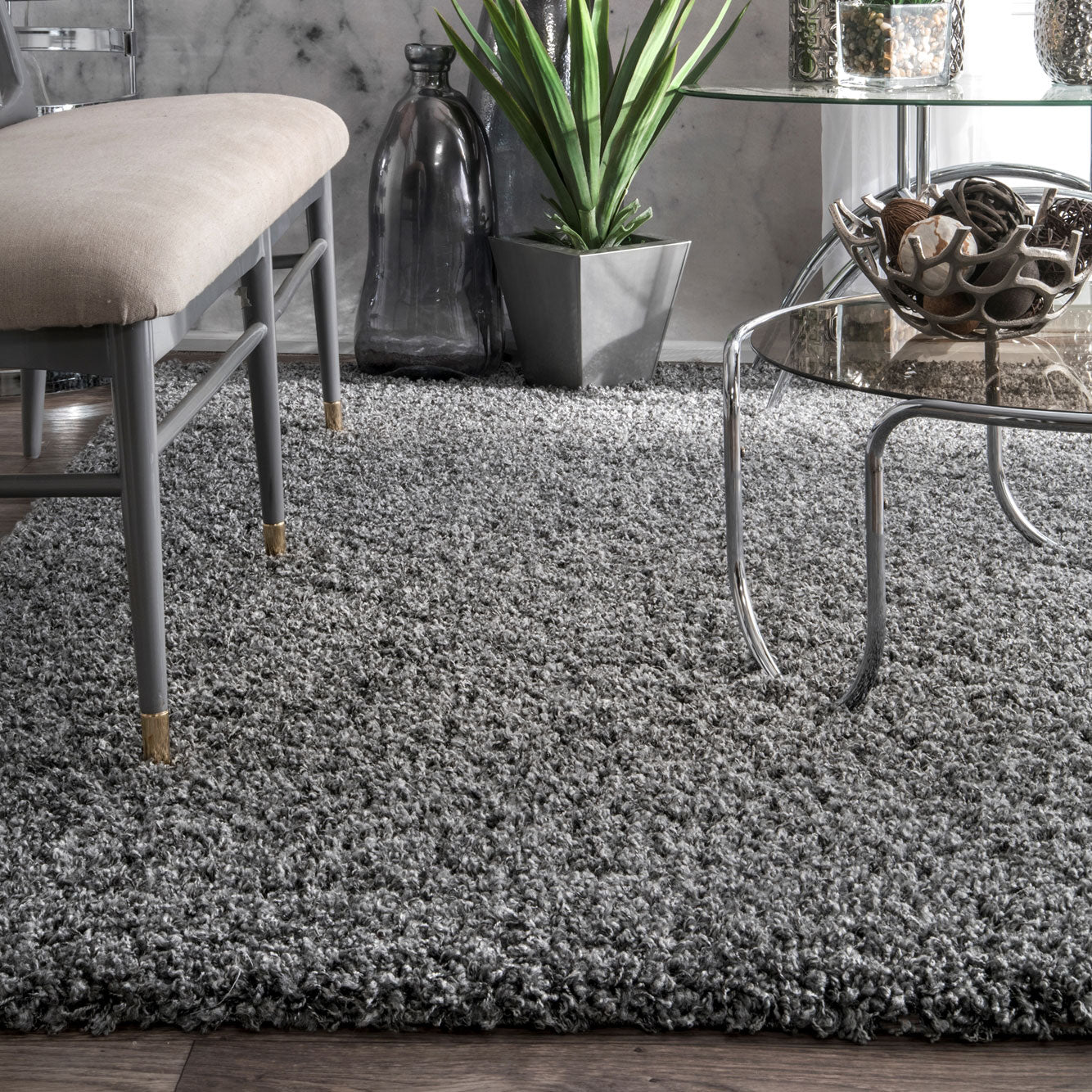 Plush Shag Rug – Paynes Gray