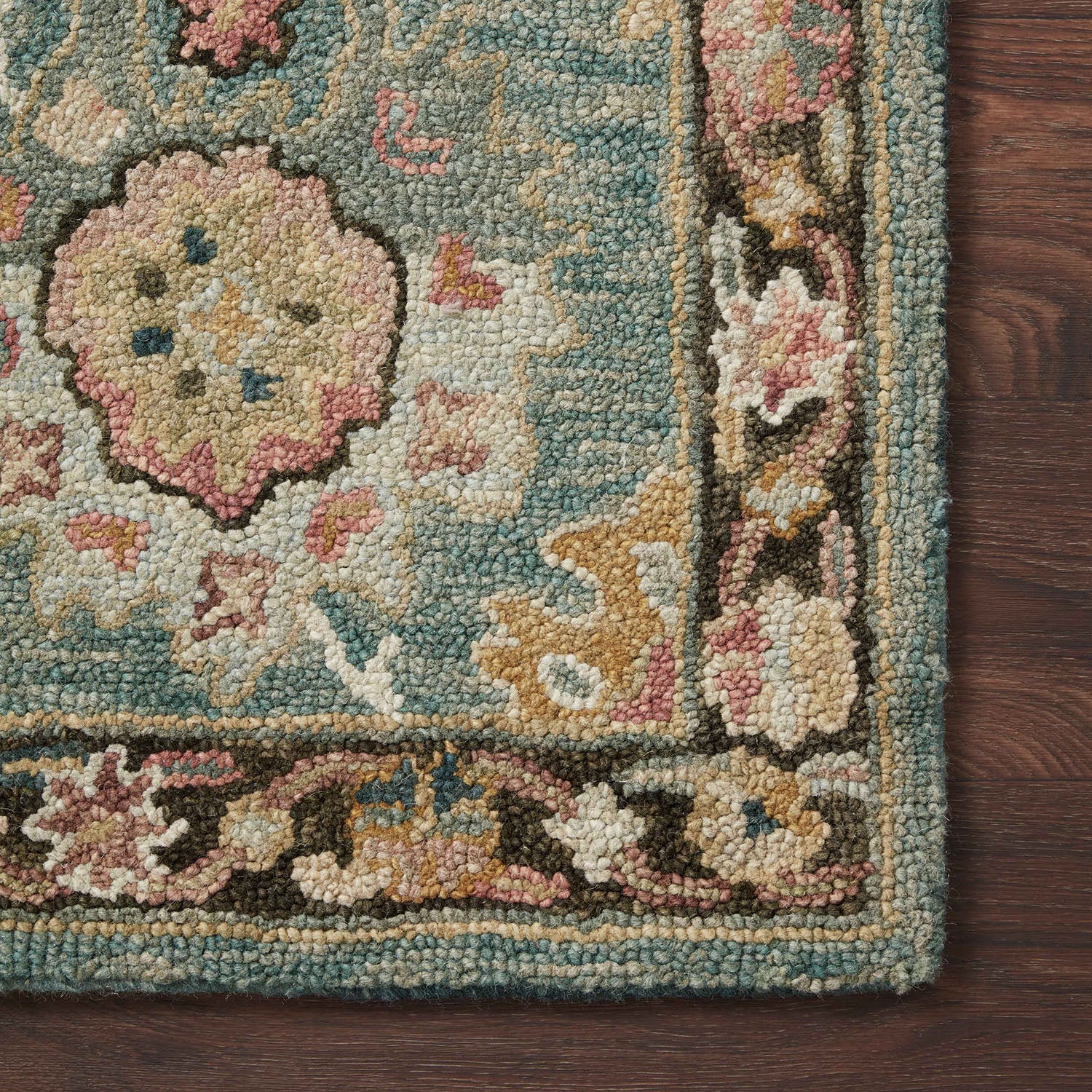 Loloi Padma Teal/Multi Hooked Rug – Paynes Gray