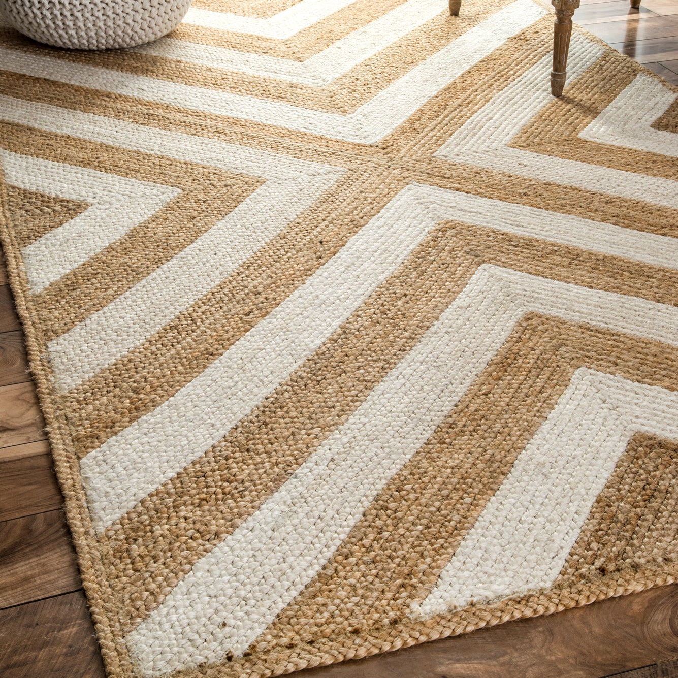 Palmer Chevron Jute Machine Made Rug – Paynes Gray