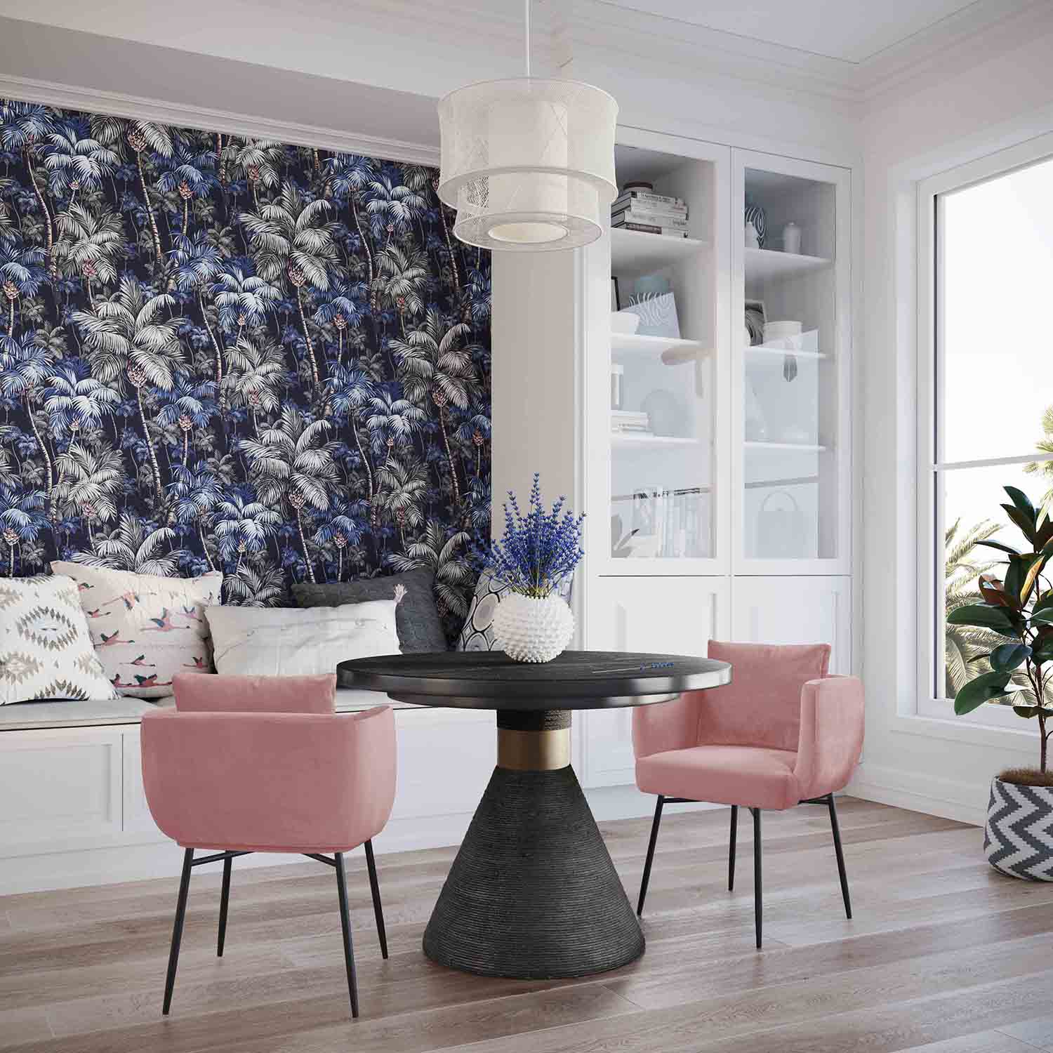 TOV Furniture Rishi Rope Round Dining Table – Paynes Gray