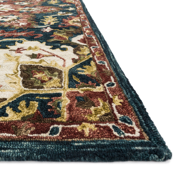 Loloi Victoria Teal/Raspberry Hooked Rug – Paynes Gray