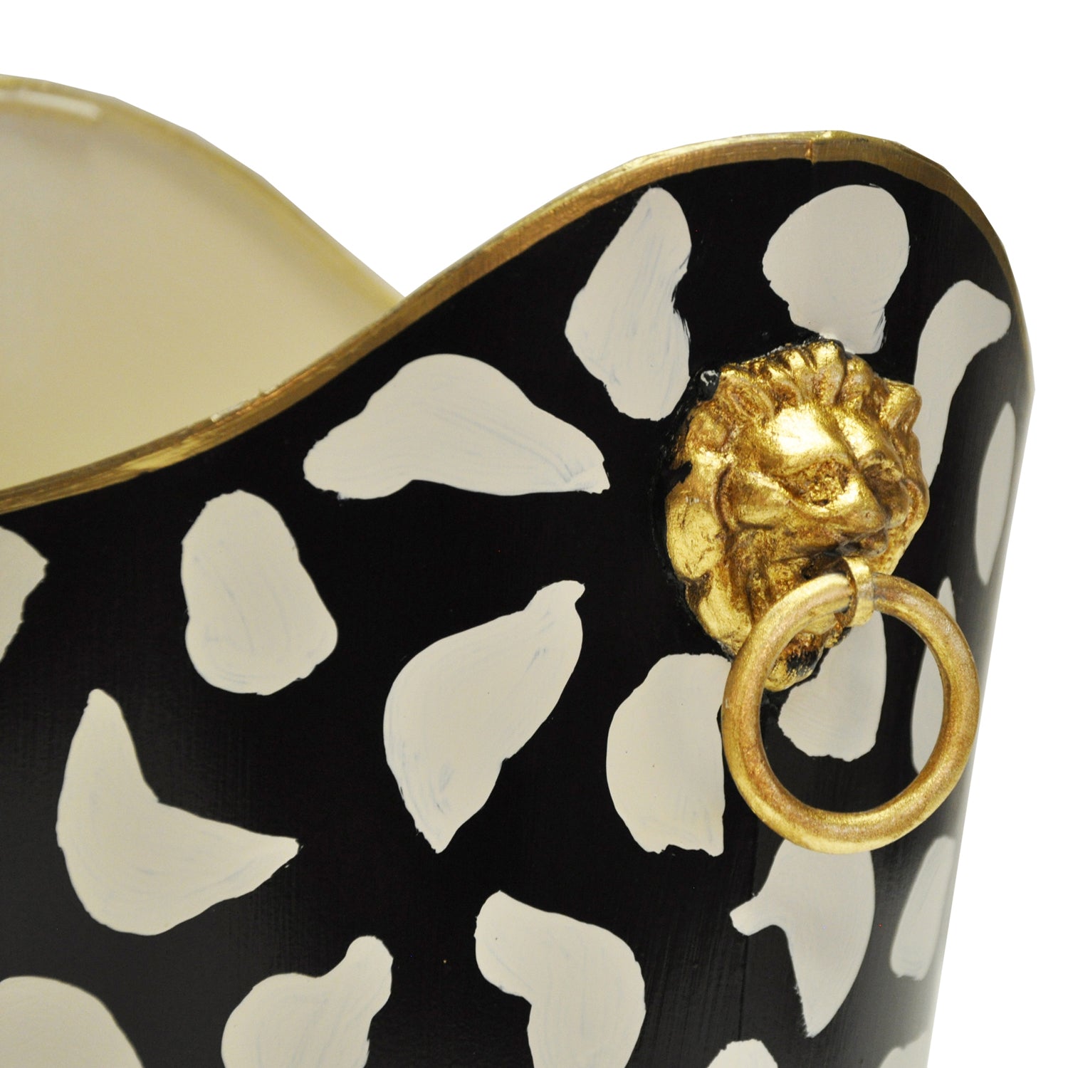 Worlds Away Oval Leopard Wastebasket – Paynes Gray