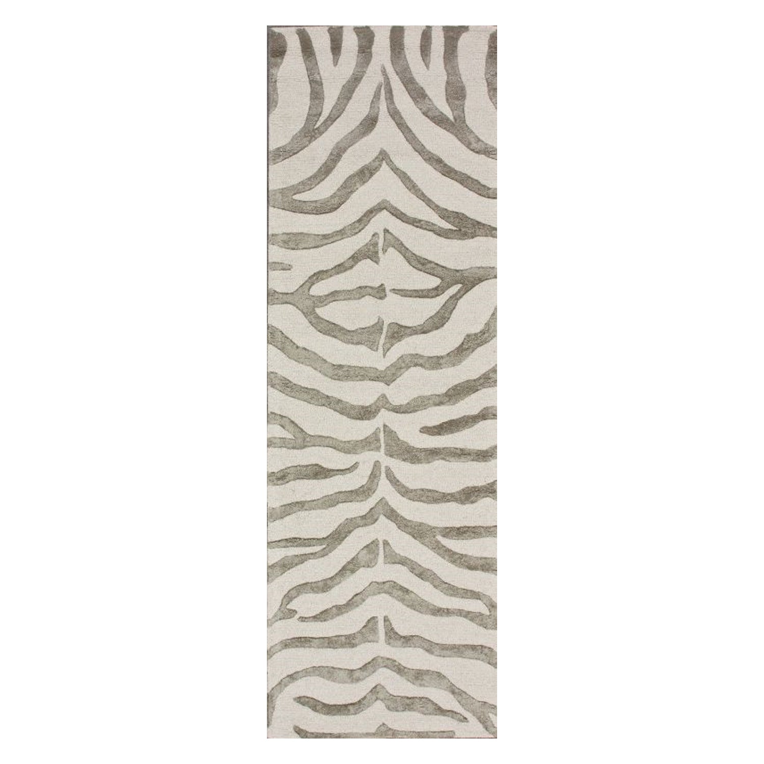 Zebra Stripe Hand Tufted Rug – Paynes Gray
