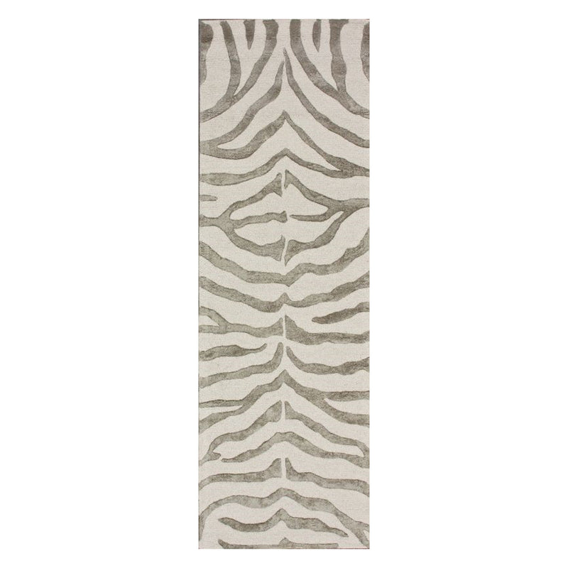 Zebra Stripe Hand Tufted Rug – Paynes Gray