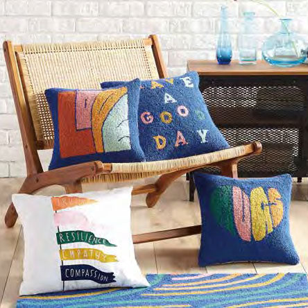 Elizabeth Olwen Hugs Heart Hook Throw Pillow – Paynes Gray